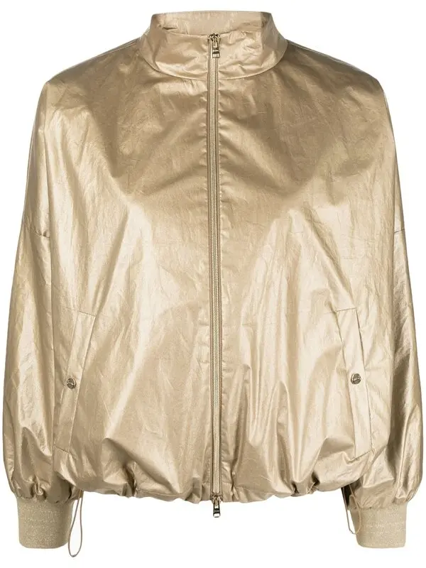 Herno Metallic Bomber Jacket - Gold