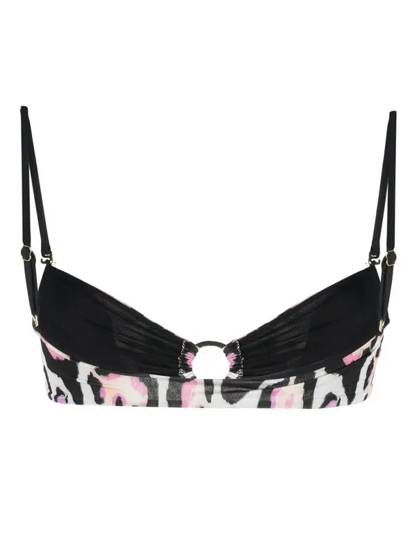 Roberto Cavalli Jaguar-print Bikini Top