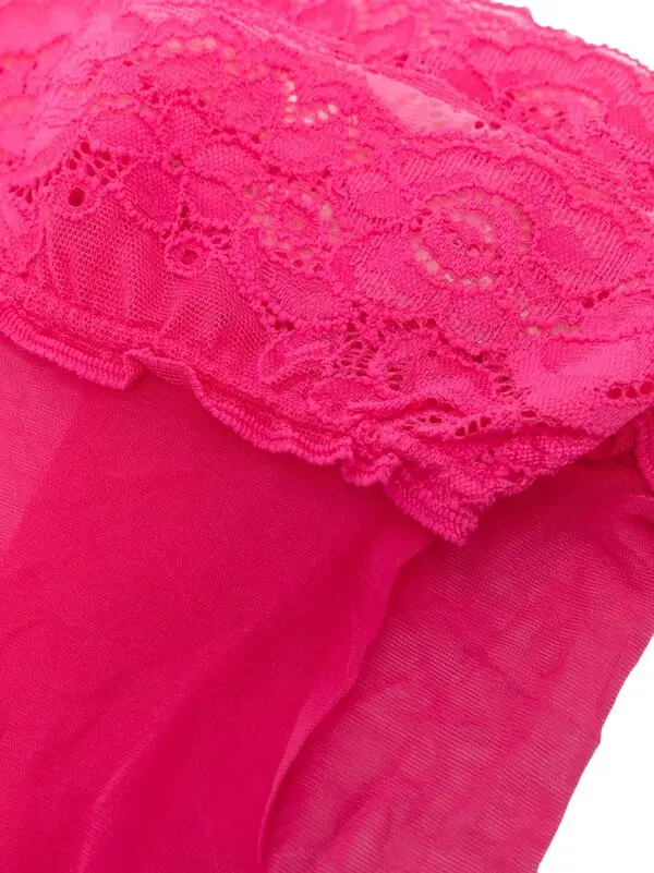 Versace Thigh-high Stockings With Floral Lace Detail