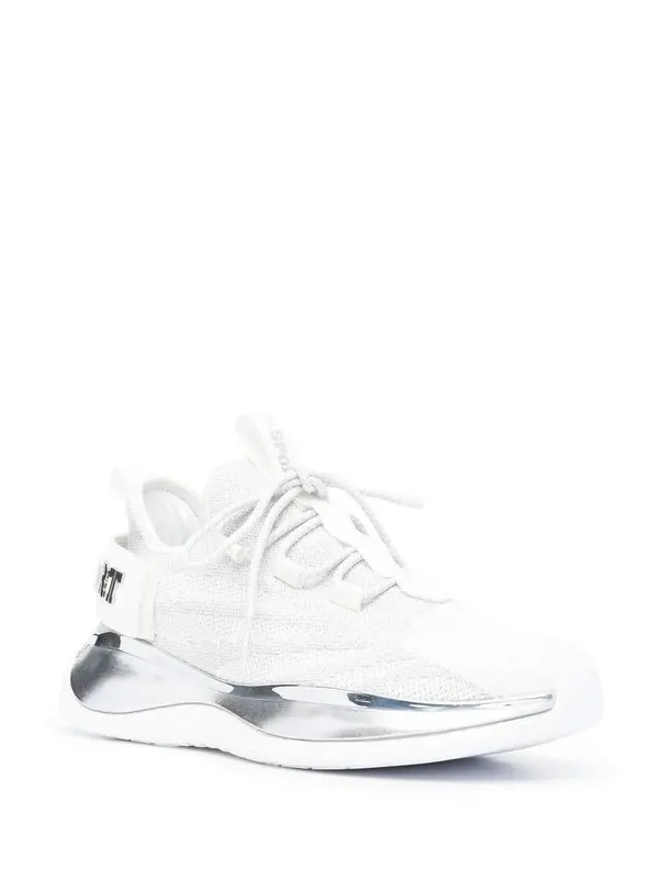 PLEIN SPORT Metallic-logo Sneakers - White