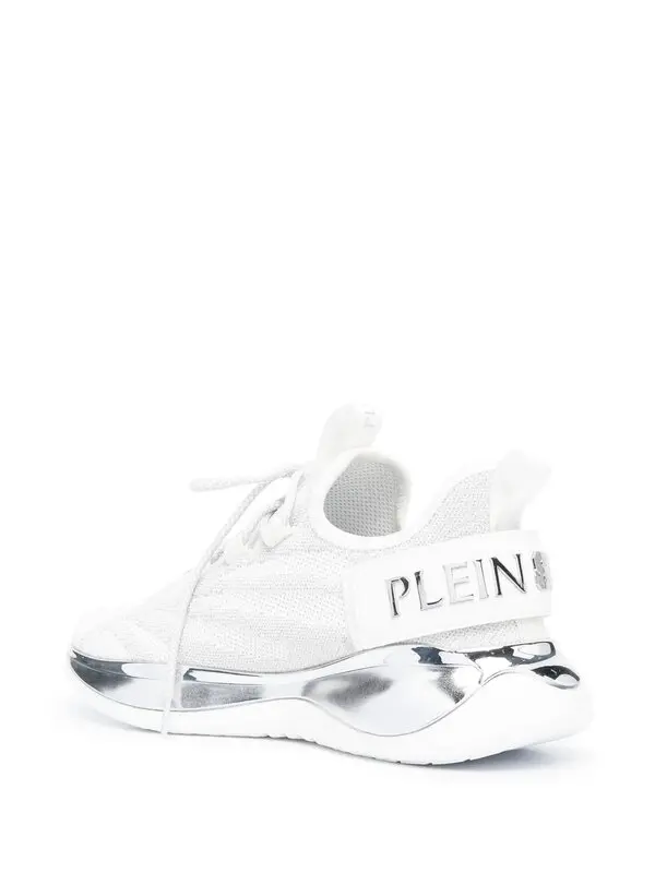 PLEIN SPORT Metallic-logo Sneakers - White