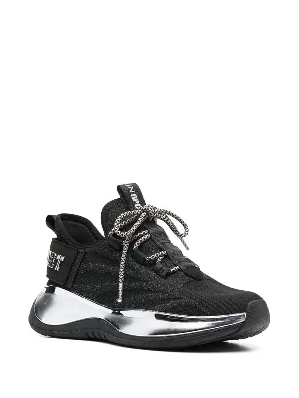 PLEIN SPORT Metallic-logo Sneakers - Black