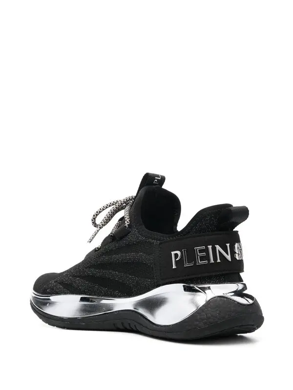 PLEIN SPORT Metallic-logo Sneakers - Black