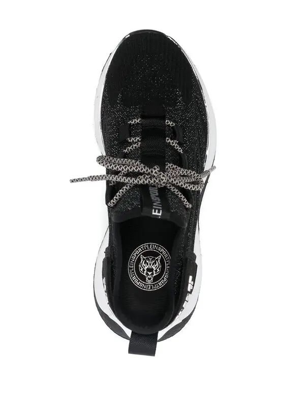 PLEIN SPORT Metallic-logo Sneakers - Black
