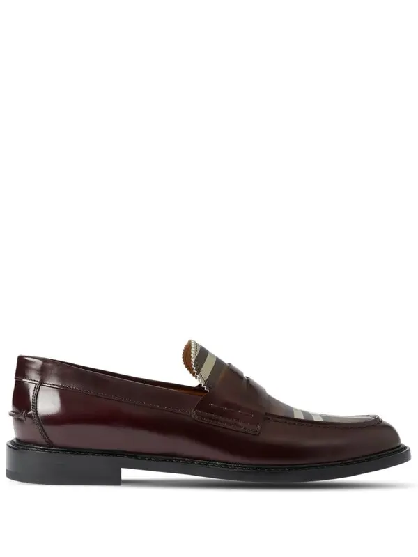 Burberry Vintage Check-Pattern Contrast-Panel Penny Loafers  display picture 1