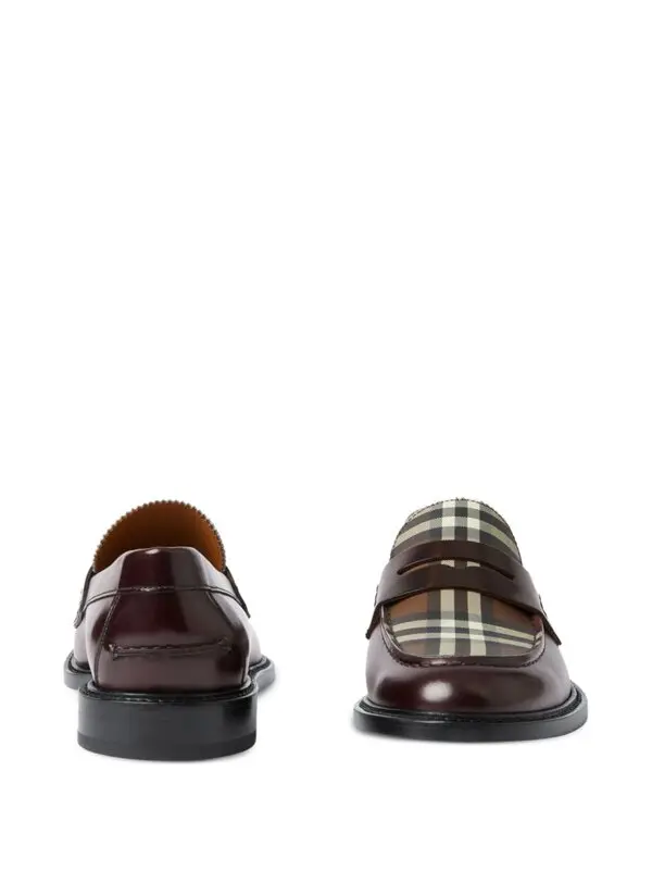 Burberry Vintage Check Panel Penny Loafers — Size 42 (Made in Italy) US 9.5 BURBERRY Vintage Check Panel Leather Penny Loafer | endource main image 4