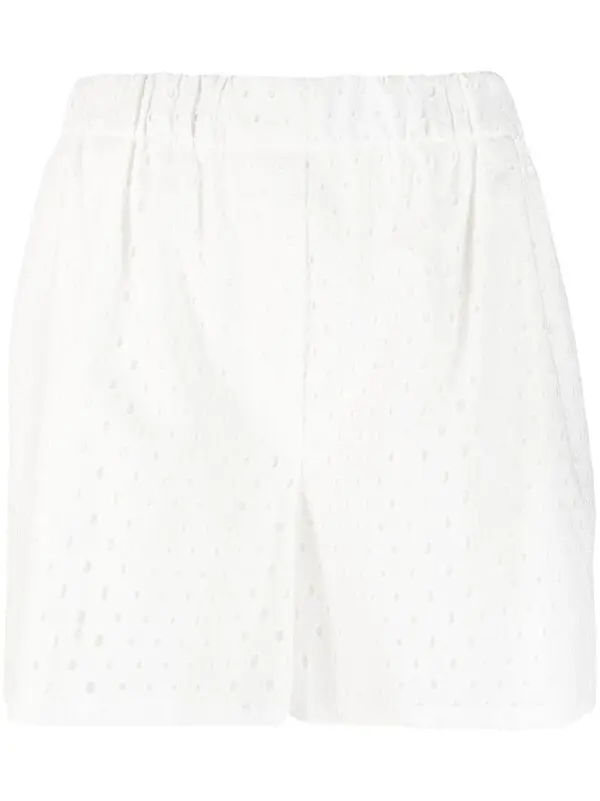 Kenzo Broderie Anglaise Cotton Shorts - White