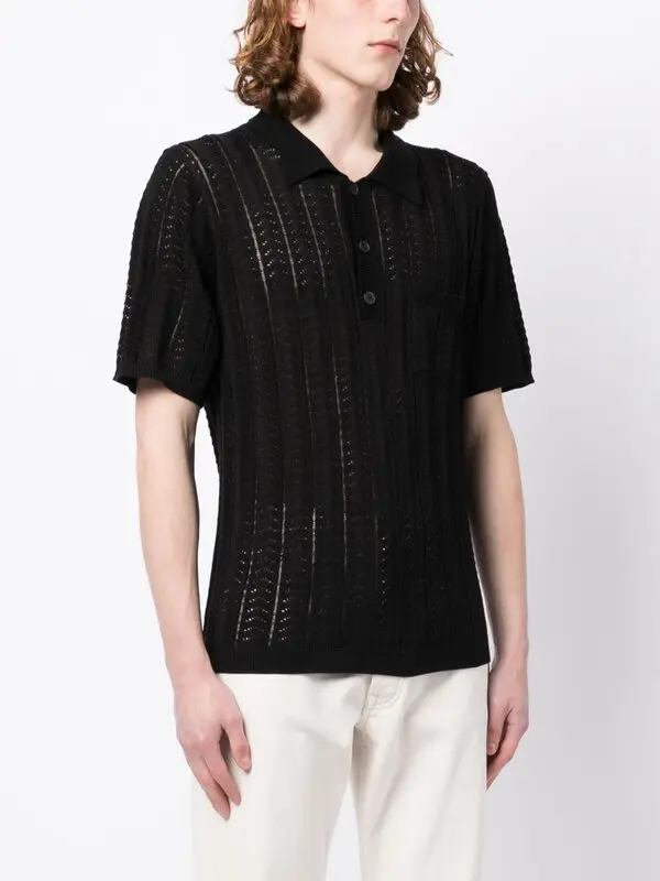 CORRIDOR Openwork-knit Polo Shirt