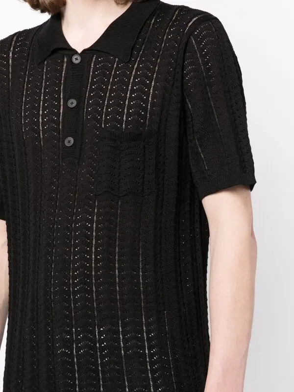 CORRIDOR Openwork-knit Polo Shirt