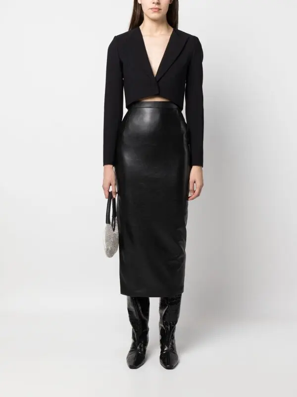 GENNY Cropped Peak-lapel Blazer