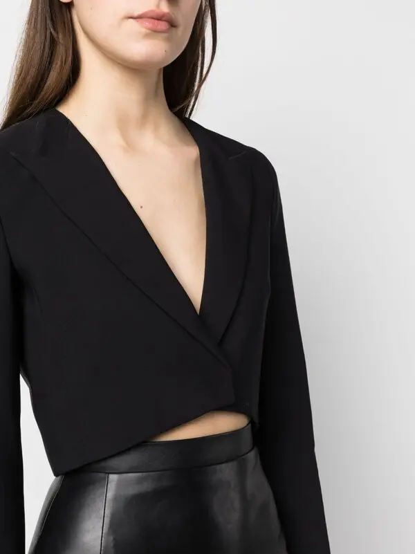 GENNY Cropped Peak-lapel Blazer