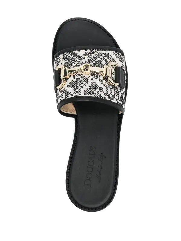 DOUCAL'S Embroidered Leather Slides