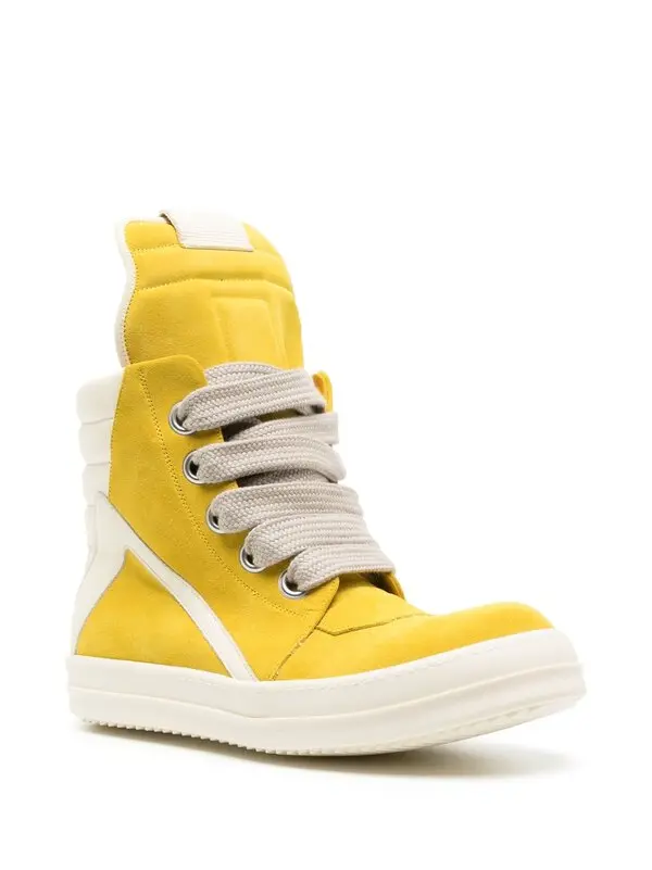Rick Owens Geobasket Hi-top Leather Sneakers