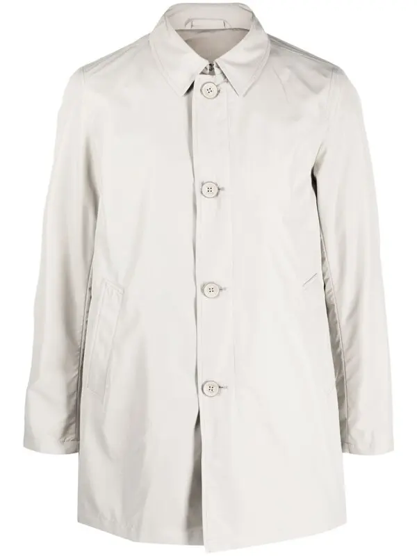 Herno Single-breasted Shirt Coat - Neutrals