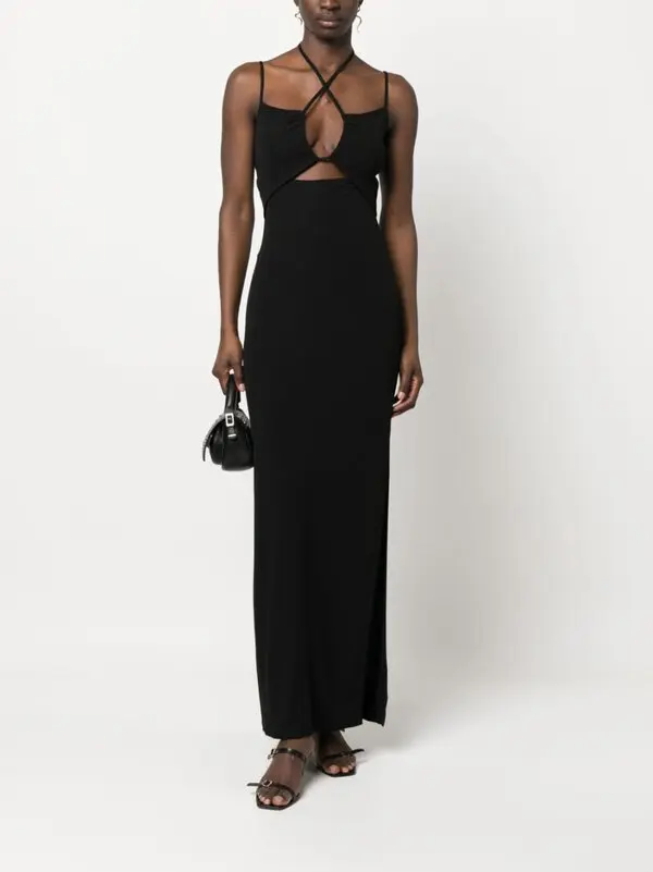 FRAME Cut-out Halterneck Dress