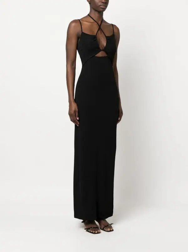 FRAME Cut-out Halterneck Dress