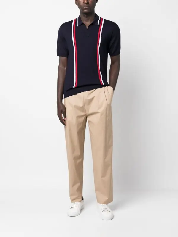 LANEUS Stretch-cotton Tapered Trousers