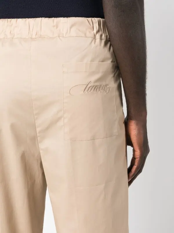 LANEUS Stretch-cotton Tapered Trousers