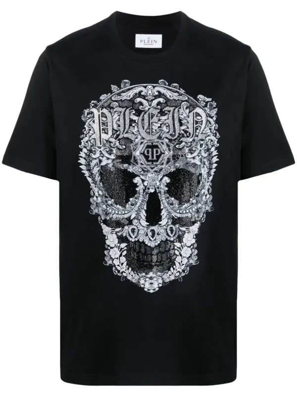 Philipp Plein Baroque Skull Cotton T-shirt - Black