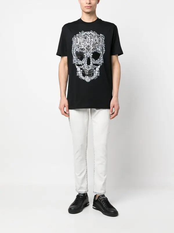 Philipp Plein Baroque Skull Cotton T-shirt - Black
