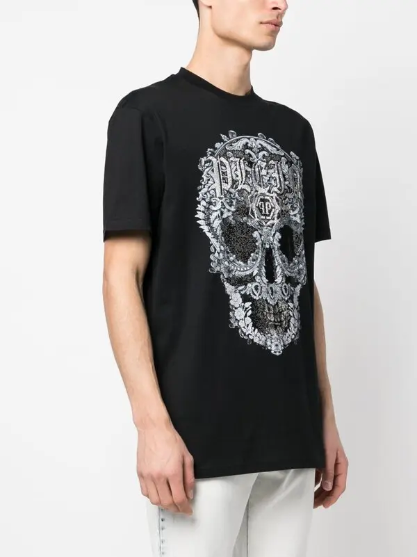 Philipp Plein Baroque Skull Cotton T-shirt - Black