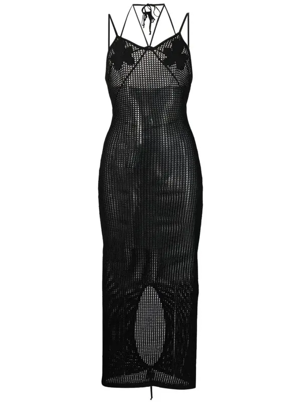 ANDREĀDAMO Fishnet Knit Midi Dress