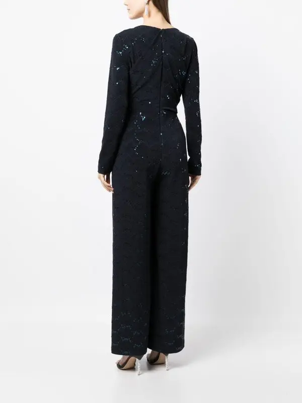 Talbot Runhof Sequin-embellished Draped Jumpsuit