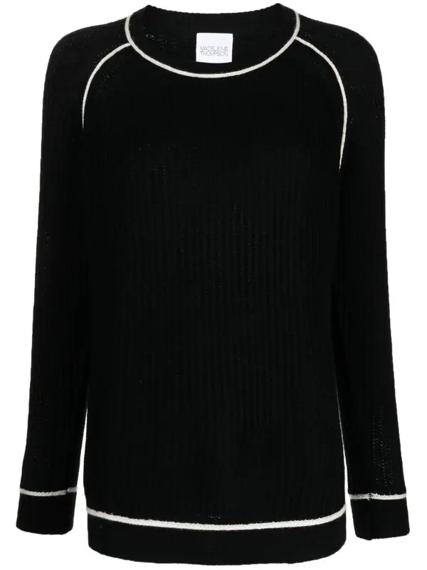 MADELEINE THOMPSON Contrasting-edge Knitted Jumper