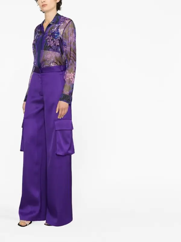Versace Wide-leg Cargo Trousers - Purple
