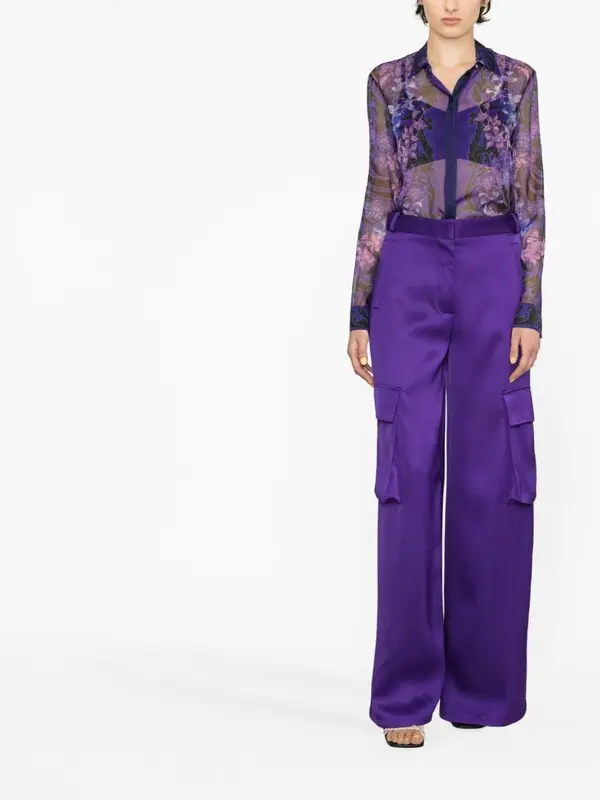 Versace Wide-leg Cargo Trousers - Purple