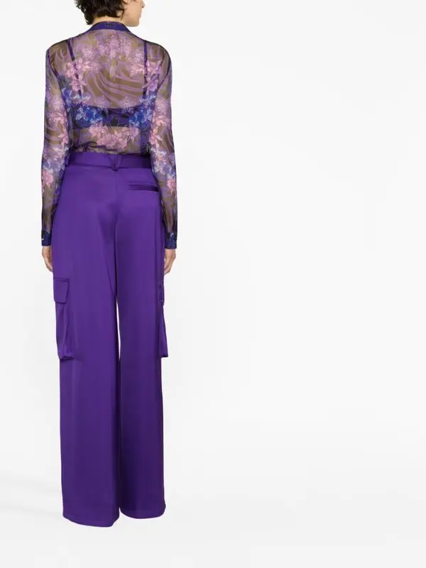 Versace Wide-leg Cargo Trousers - Purple