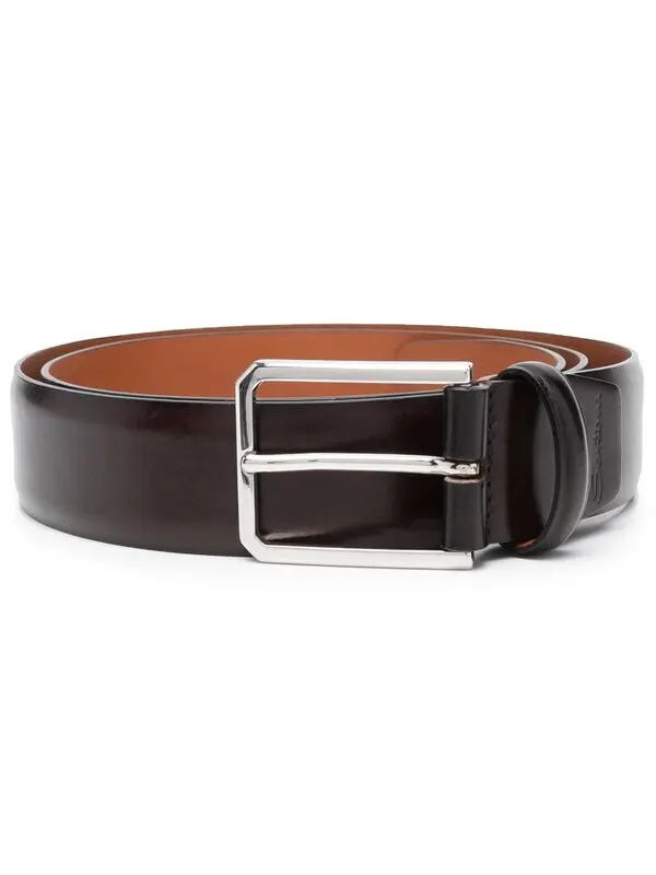 Santoni Buckle-fastening Leather Belt - Brown