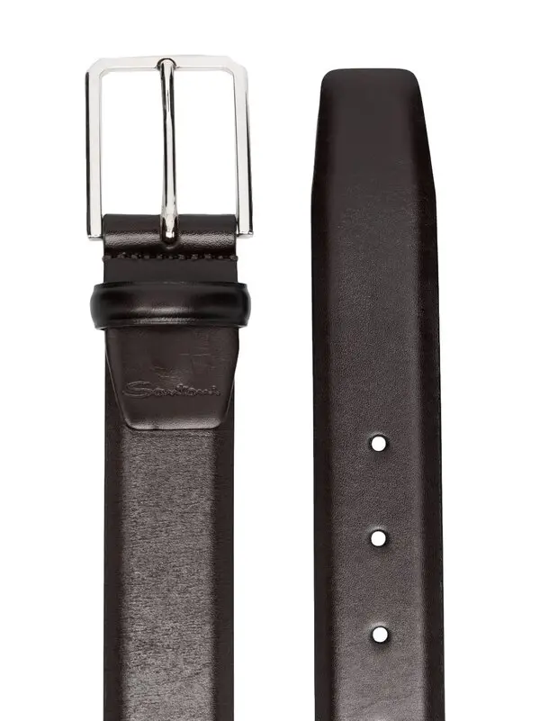 Santoni Buckle-fastening Leather Belt - Brown