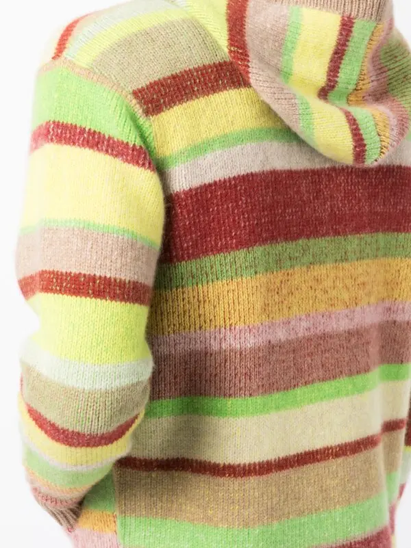 THE ELDER STATESMAN Multi-stripe Zip-up Hoodie