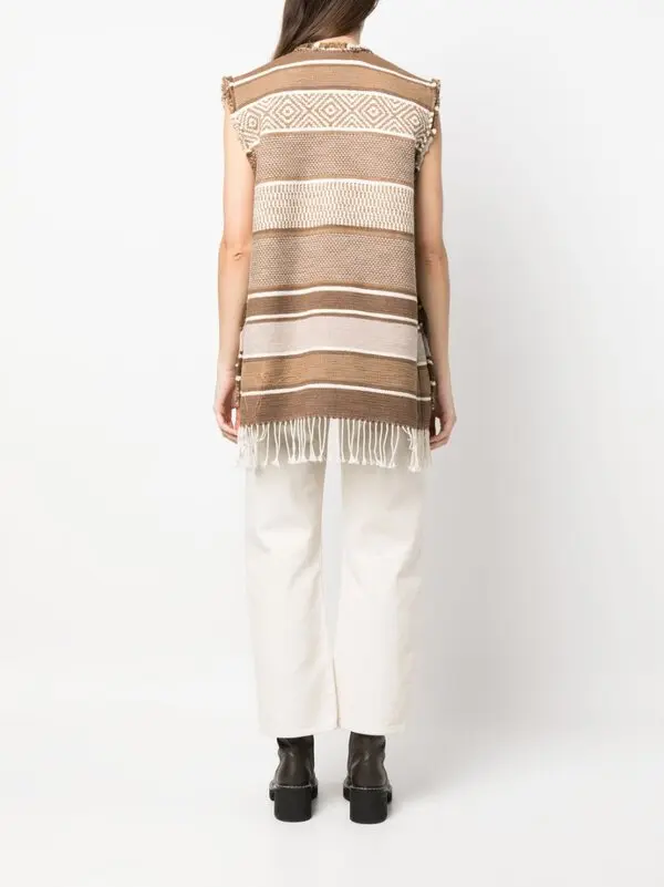 FORTELA Vertical-stripe Knitted Gilet