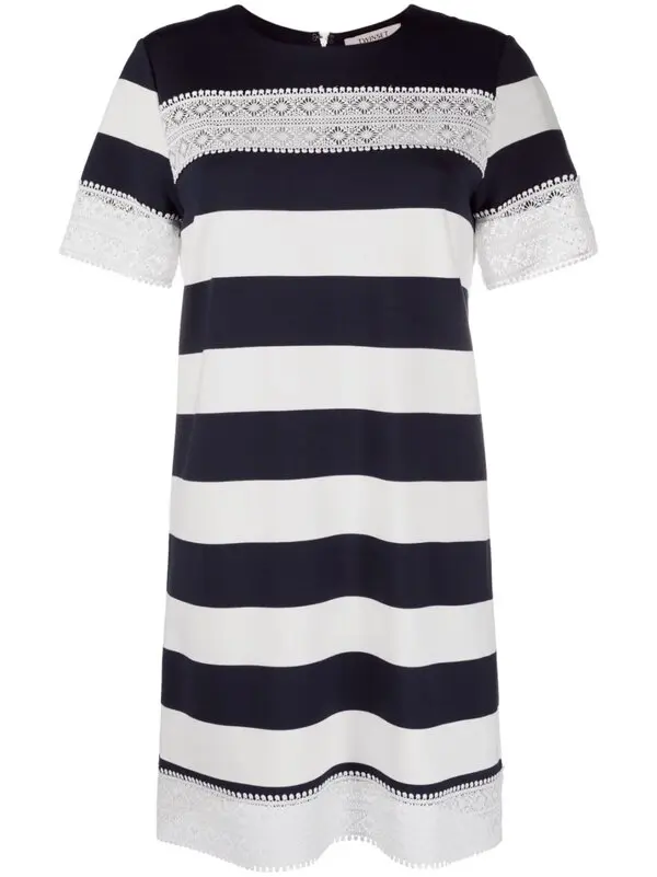 TWINSET Striped Mini Dress - White
