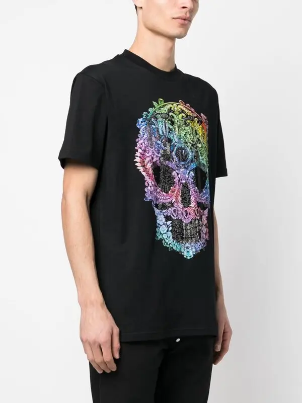 Philipp Plein Rhinestone-embellished Skull-print T-shirt - Black