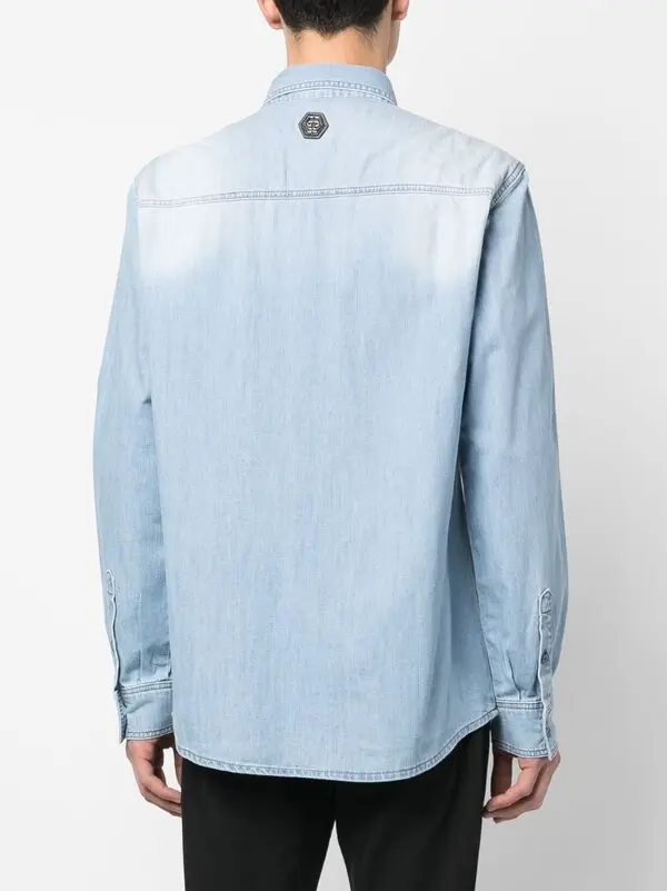 Philipp Plein Denim Long Sleeves Shirt