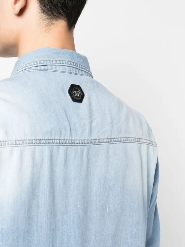 Philipp Plein Denim Long Sleeves Shirt