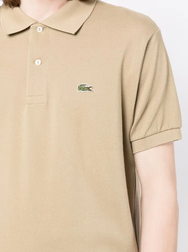 Lacoste Embroidered-logo Short-sleeve Polo Shirt - Brown