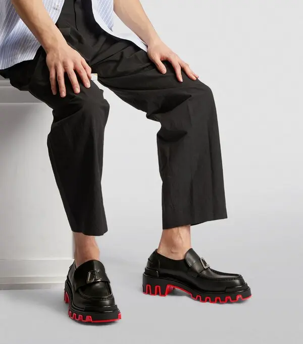 Christian Louboutin CL Moc Dune Chunky Leather Platform Loafer Shoes Grunge 44 Christian Louboutin CL Moc Dune Chunky Leather Platform  main image 3