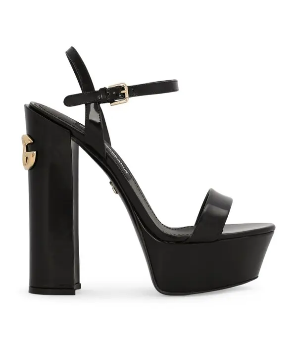 Dolce & Gabbana Leather Platform Sandals 105