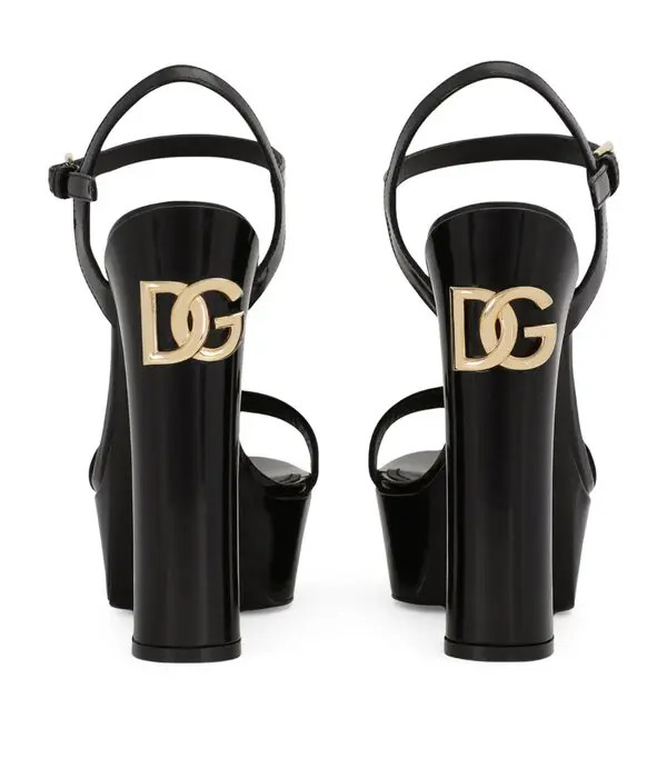 Dolce & Gabbana Leather Platform Sandals 105