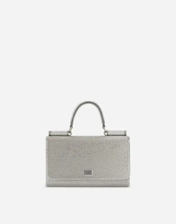 Dolce & Gabbana Satin Phone Bag With Rhinestones