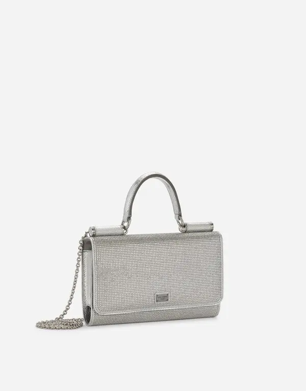 Dolce & Gabbana Satin Phone Bag With Rhinestones