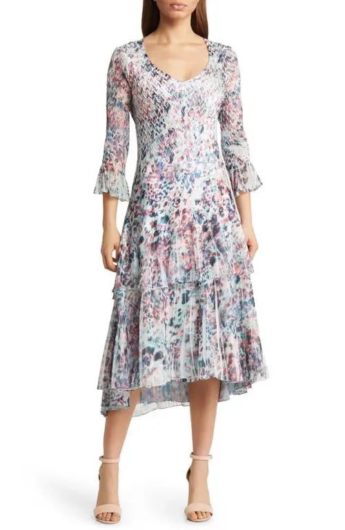 Komarov Charmeuse & Chiffon High-low Dress