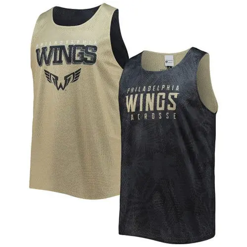 FOCO Gold Philadelphia Wings Reversible Mesh Tank Top - Black