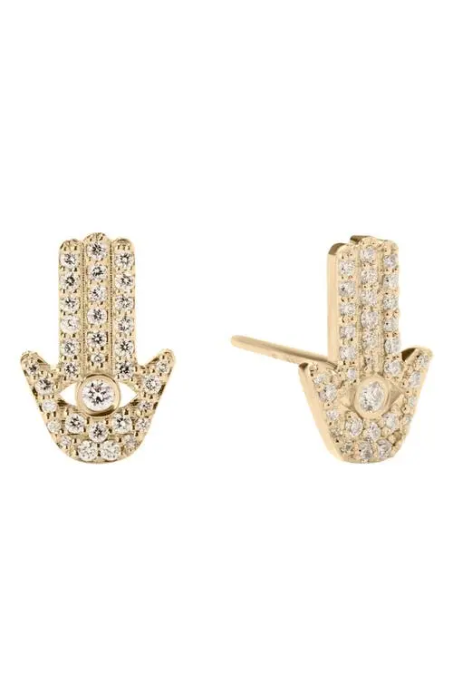 Lana Jewelry Hamsa Diamond Stud Earrings