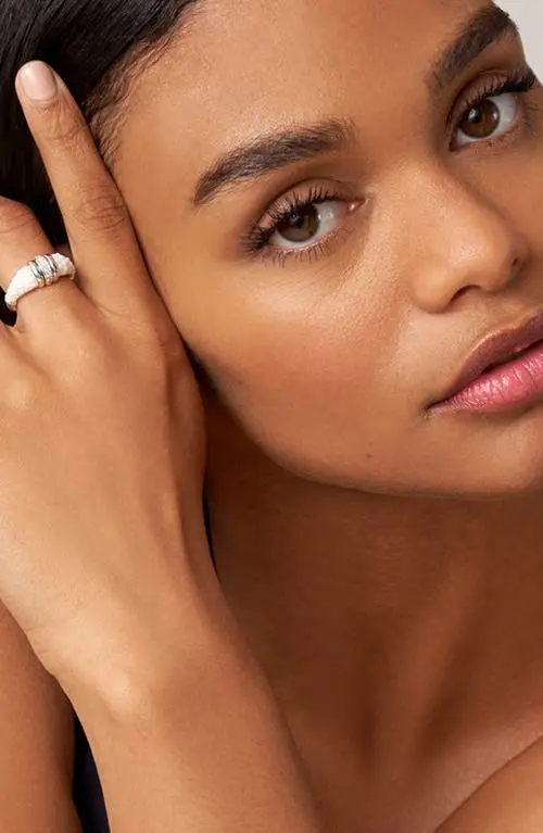 Lagos Caviar Diamond Stacking Ring - Silver/diamond