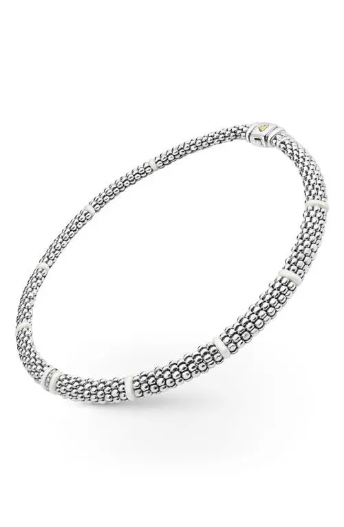Lagos White Caviar Pavé Diamond Collar Necklace - Silver/diamond
